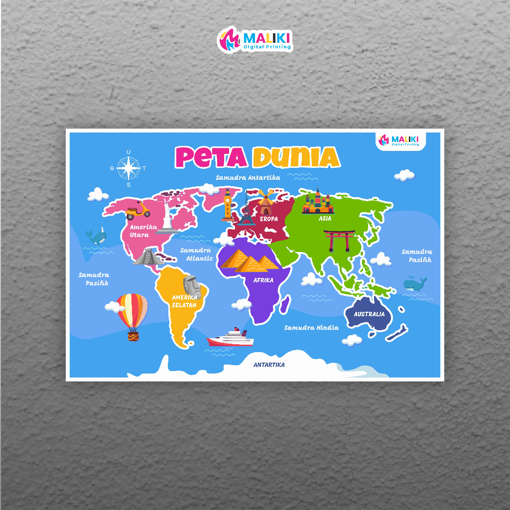Jual Premium Poster Edukasi Peta Dunia | Shopee Indonesia
