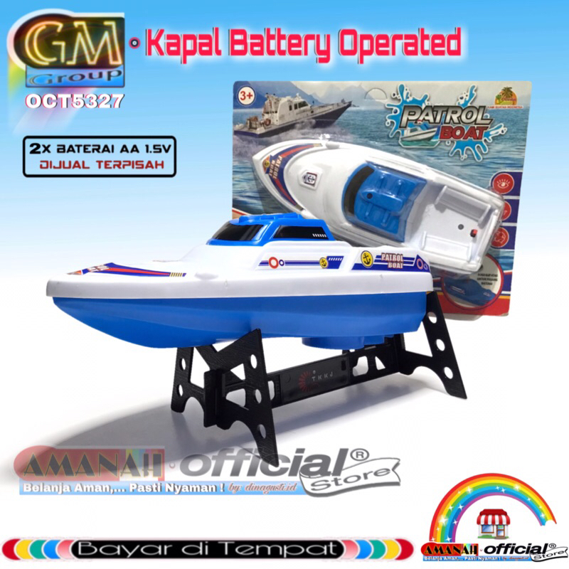 Jual GM BO-Boat OCT-5327 Mainan Perahu Air Kapal Batre Ocean Patrol Boat Bisa Berjalan di Air ...