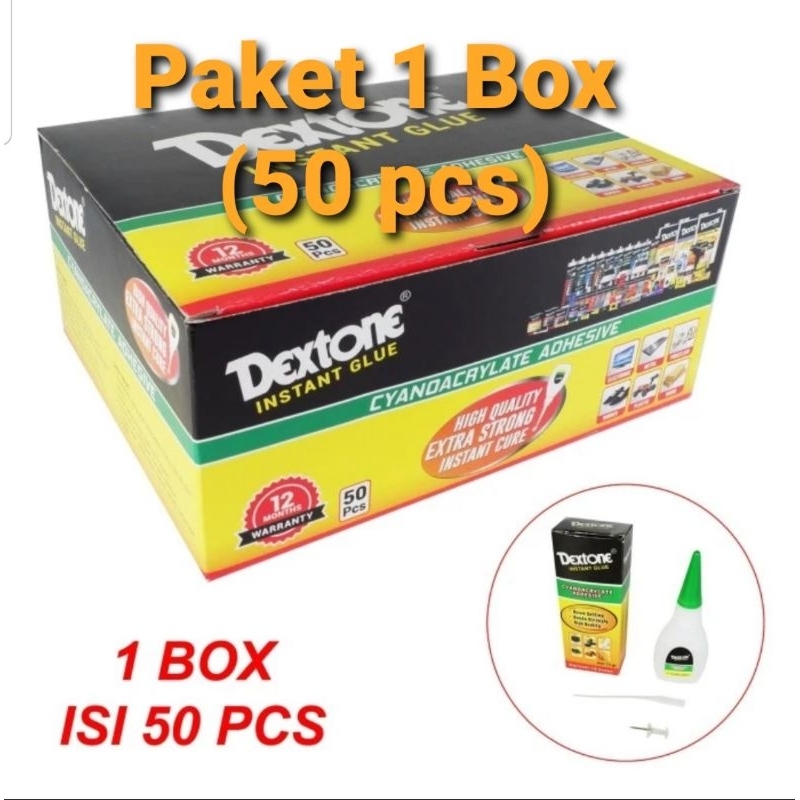 Jual Paket Hemat 1 Box isi 50 Pcs Lem Tetes Dextone / Lem G Korea ...