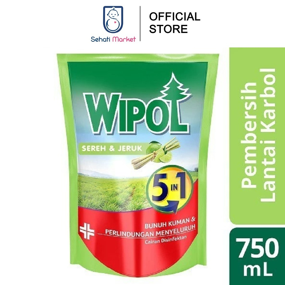 Jual WIPOL CAIRAN DISINFEKTAN SEREH JERUK REFILL 750ml | Shopee Indonesia