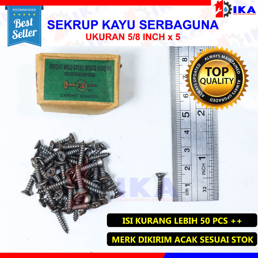 Jual SKRUP KAYU 1/2" - 3/4"- 5/8" - 1" (+) PLUS (HARGA 1 KOTAK - TIDAK ...