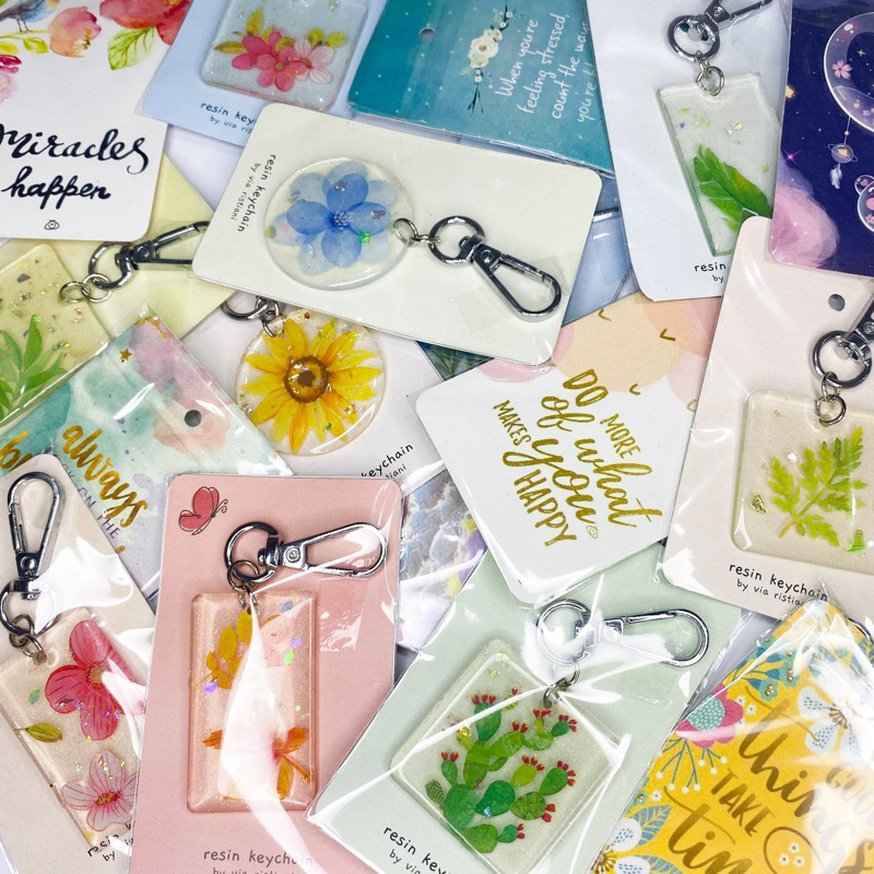 Jual Grosir Gantungan Kunci/Keychain Resin Transparant Bunga Floral ...