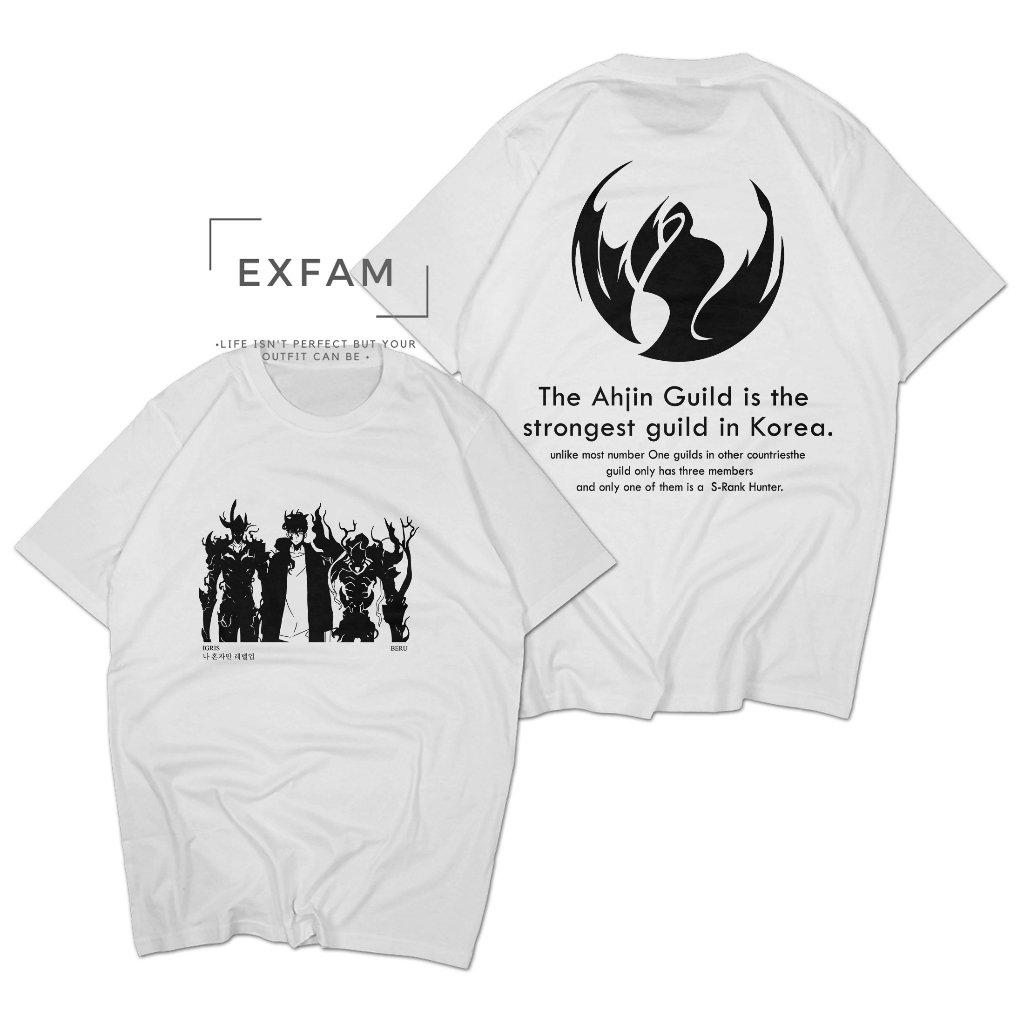 Jual T Shirt Kaos Solo Leveling Ahjin Guild Sung Jin Woo Komik Korea ...