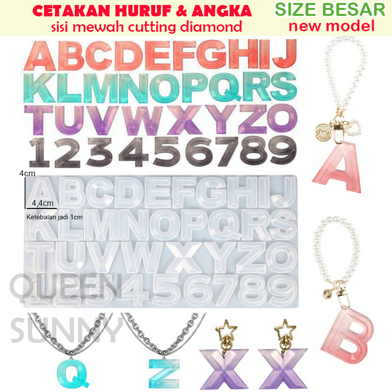Jual SIZE BESAR Cetakan Huruf BARU MODEL MEWAH EFEK CUTTING DIAMOND ...