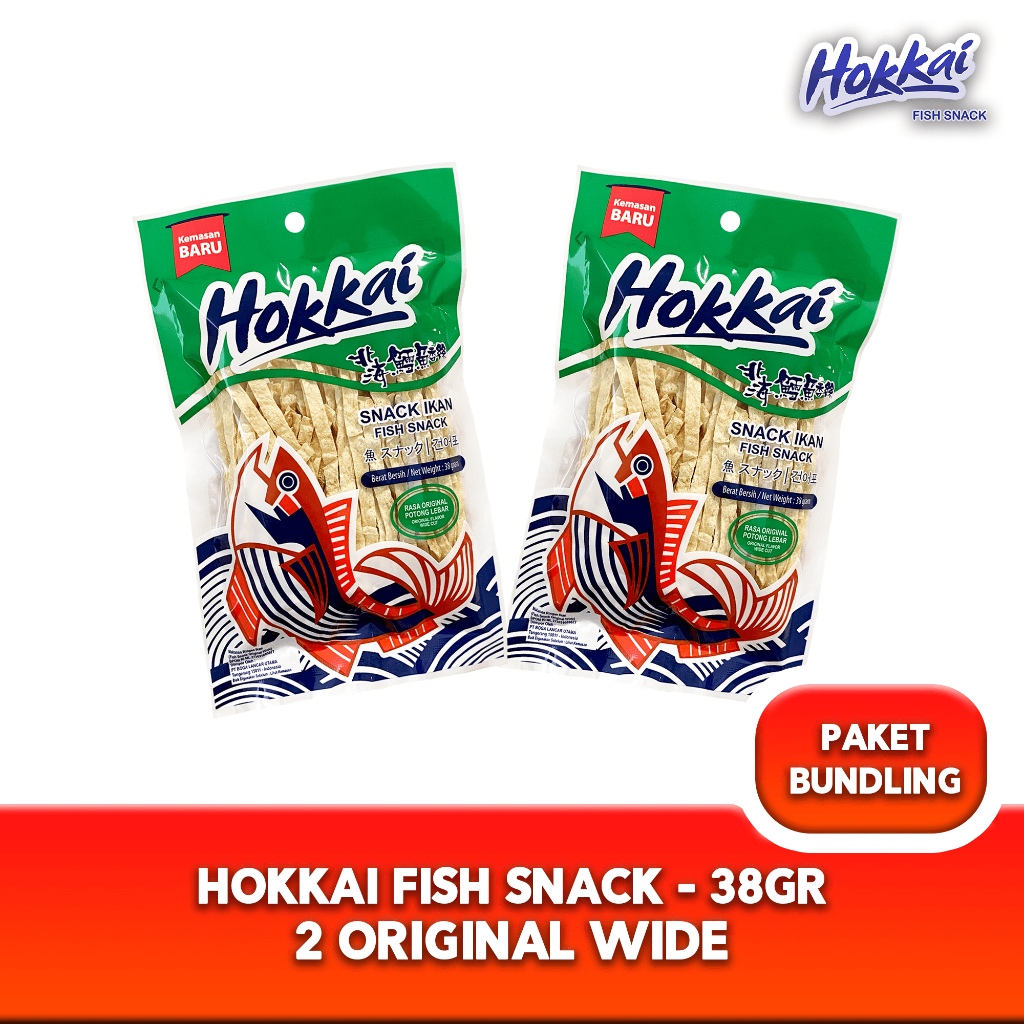 Jual Hokkai Fish Snack Bundling 2 Original Wide 38 Gram | Shopee Indonesia