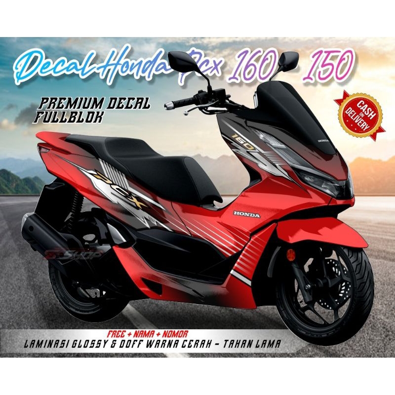 Jual sticker decal variasi Honda PCX 160/150 full body striping decal ...