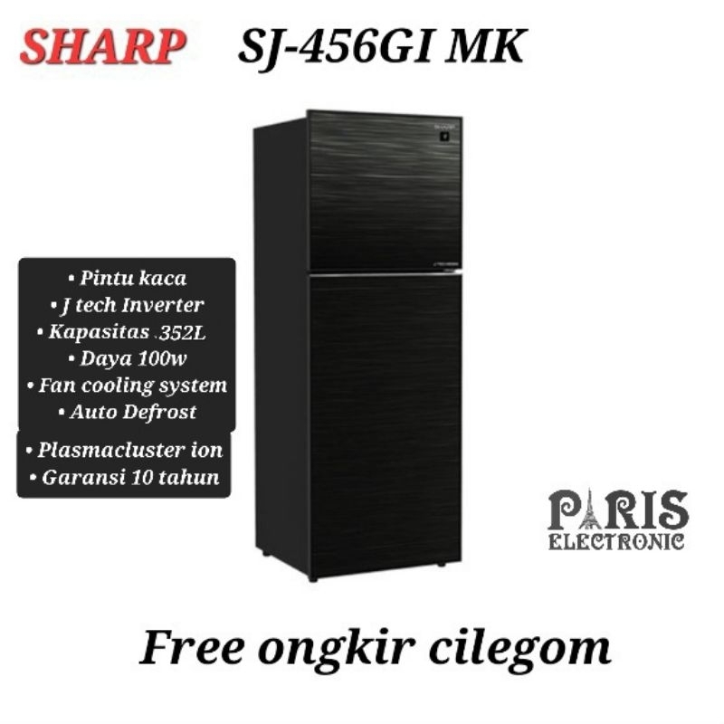 Jual KULKAS SHARP JTECH INVERTER 352L SJ-456GI-MK PINTU KACA (KHUSUS CILEGON) | Shopee Indonesia