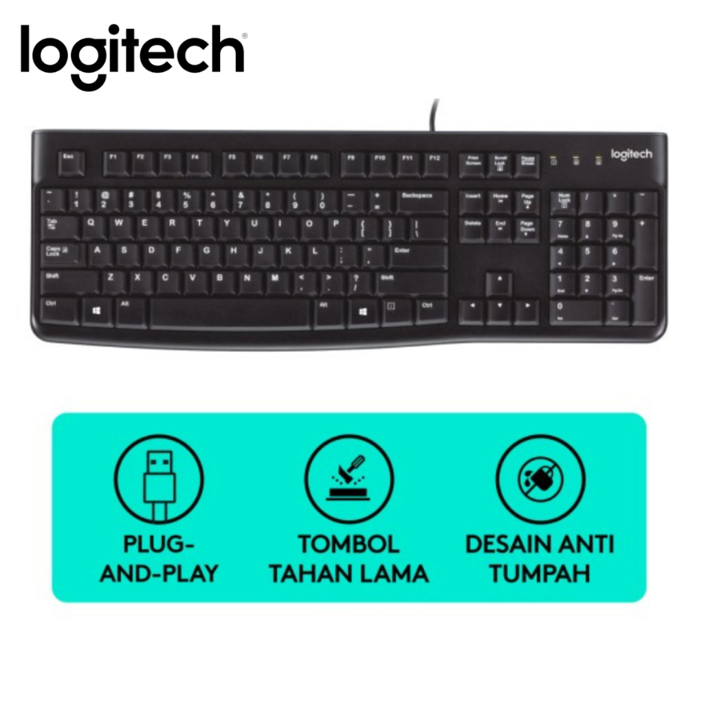 Jual Logitech K120 USB Wired Keyboard Plug and Play Keyboard Logitech K120 | Shopee Indonesia