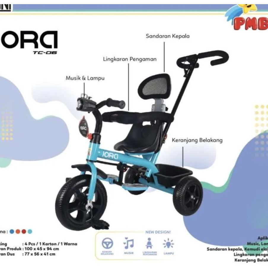 Jual Sepeda Anak 3 Roda TC03 TC06 - Sepeda Roda Tiga Anak Kecil ...