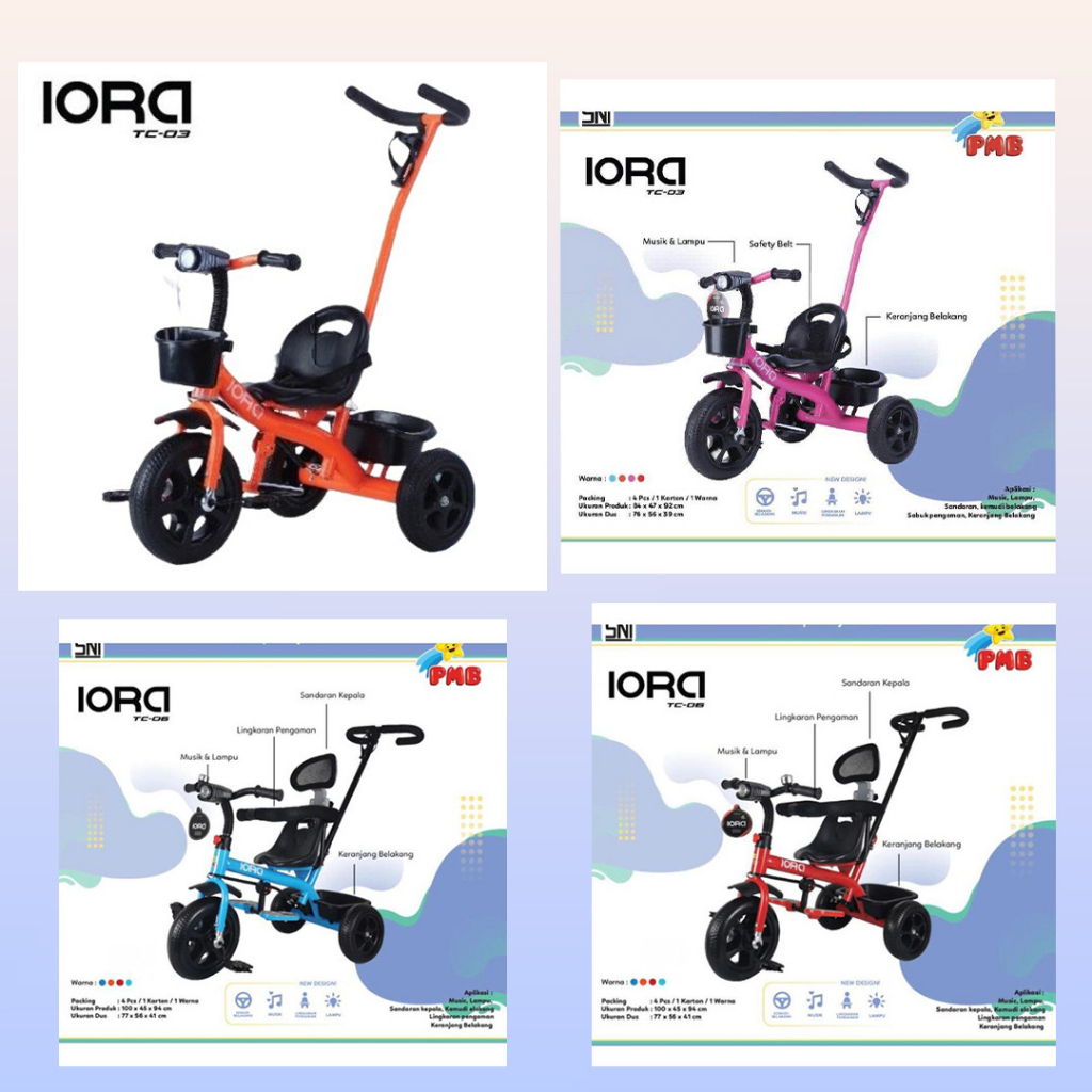 Jual Sepeda Anak 3 Roda TC03 TC06 - Sepeda Roda Tiga Anak Kecil ...