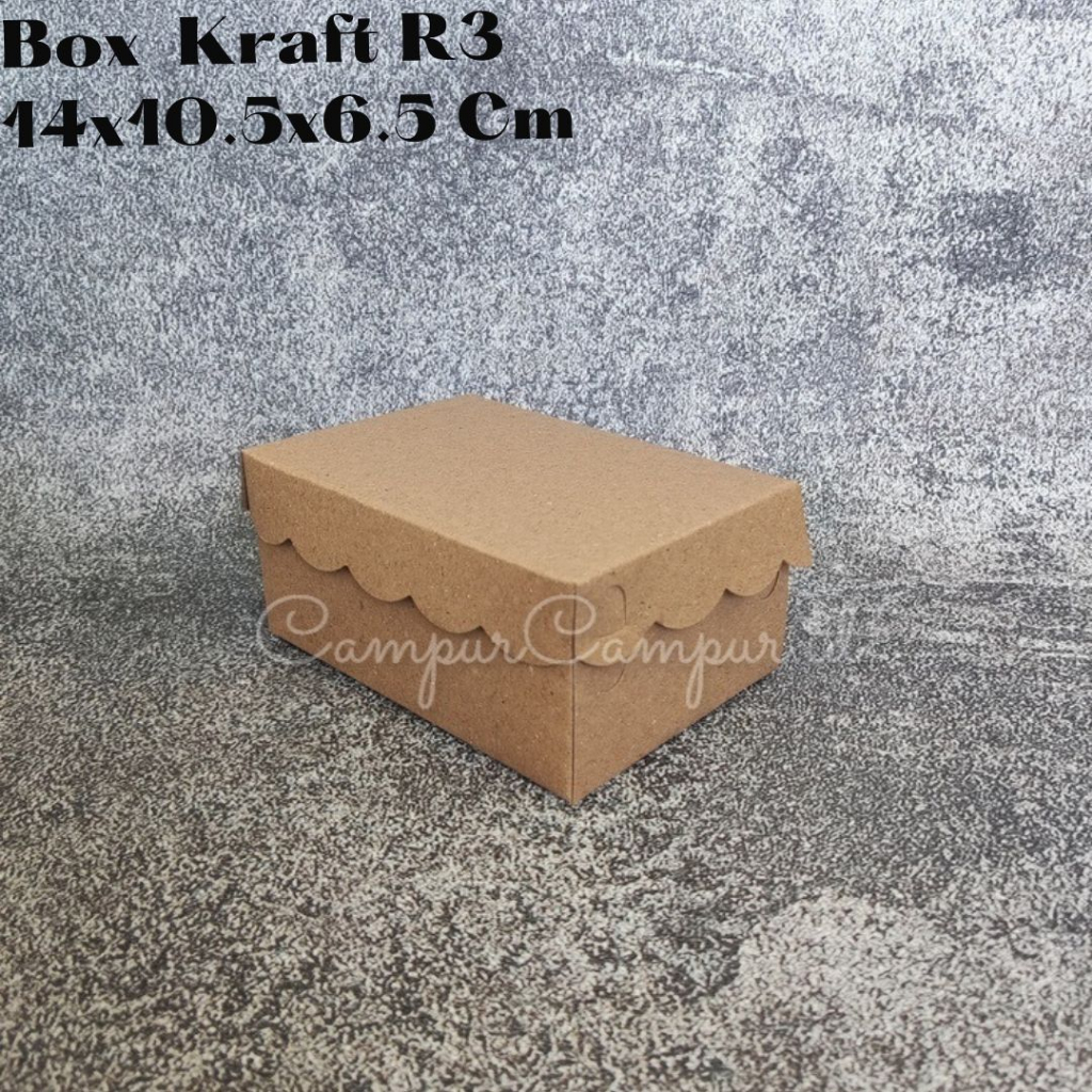 Jual Box Kraft R3 Dus Coklat Dos Kotak Kue 14x10.5x6.5 | Shopee Indonesia