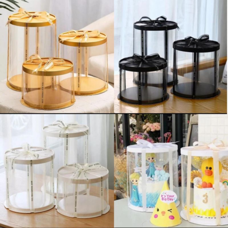 Jual Dus Kue Transparan 26cm, Cake Box Mika, Cake Board Mika, Dus Bulat ...