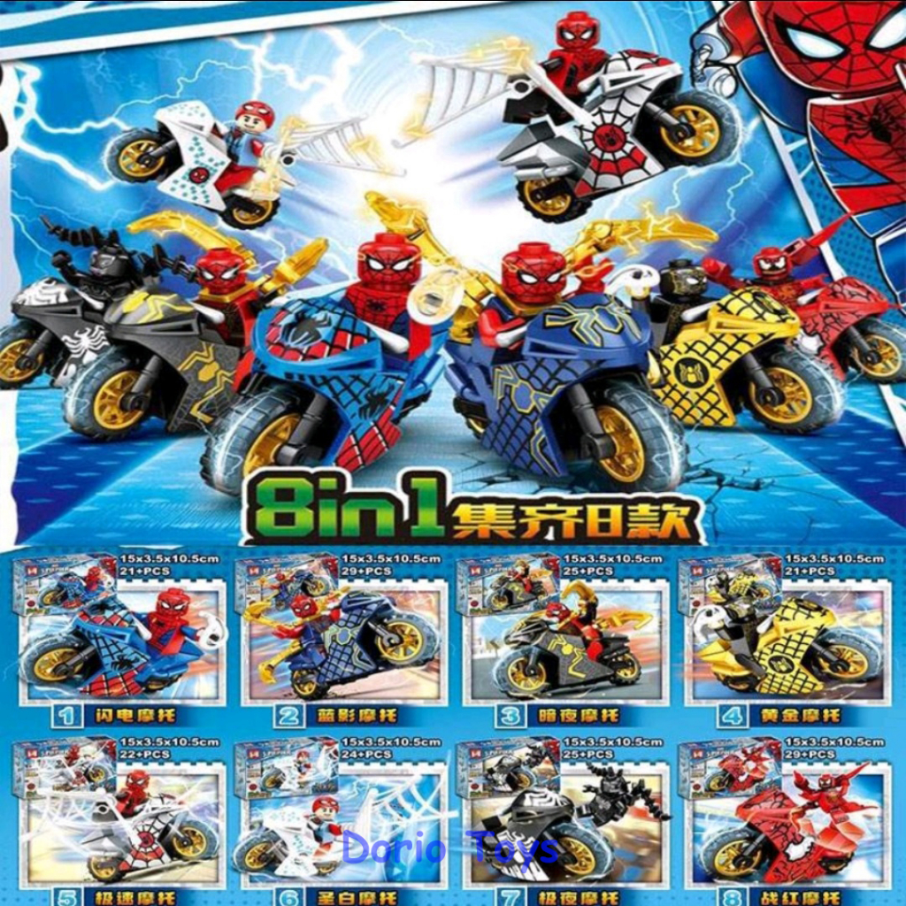 Jual Bricks Seri Spiderman 8 in 1 Superhero Avengers MG689 | Shopee ...