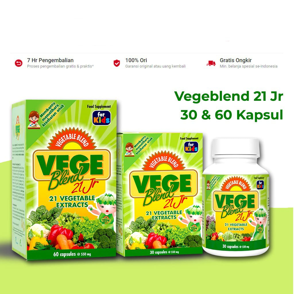 Jual Vegeblend 21 Junior Isi 30 Kapsul (Suplemen Sayuran Untuk Anak ...