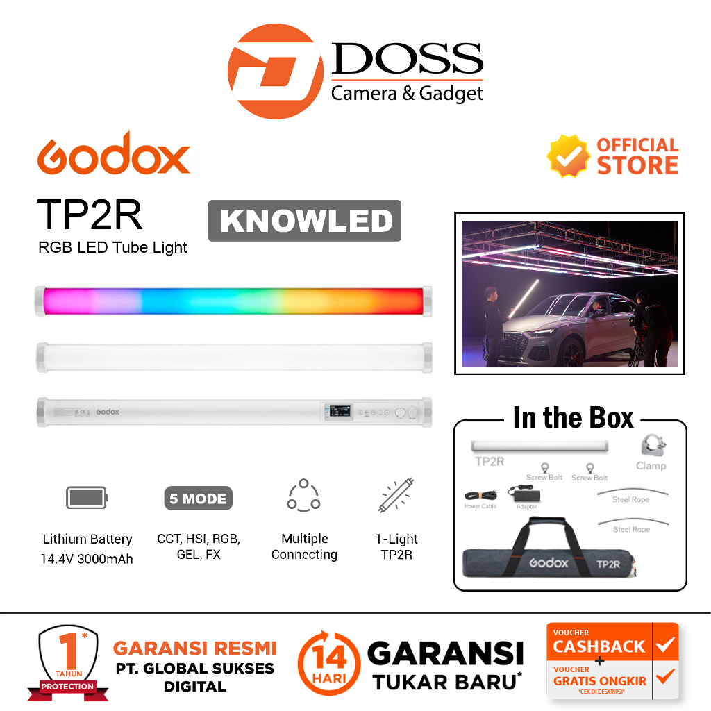 Jual Godox TP2R Pixel RGB LED Tube Light 2 Inch Godox RGB Light Tube ...