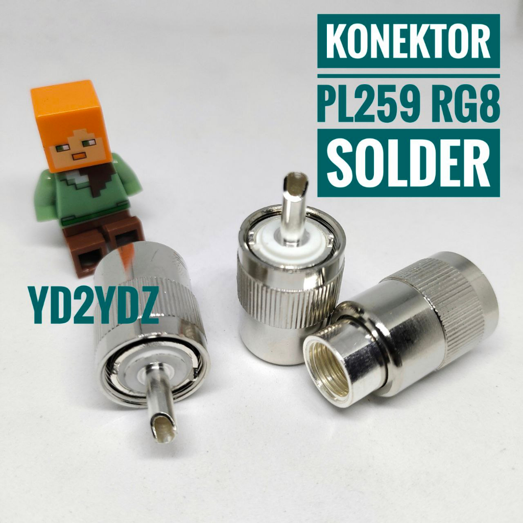 Jual konektor pl259 rg8 connector pl-259 rg-8 uhf pl male teflon coaxial jumper solder 50ohm ...
