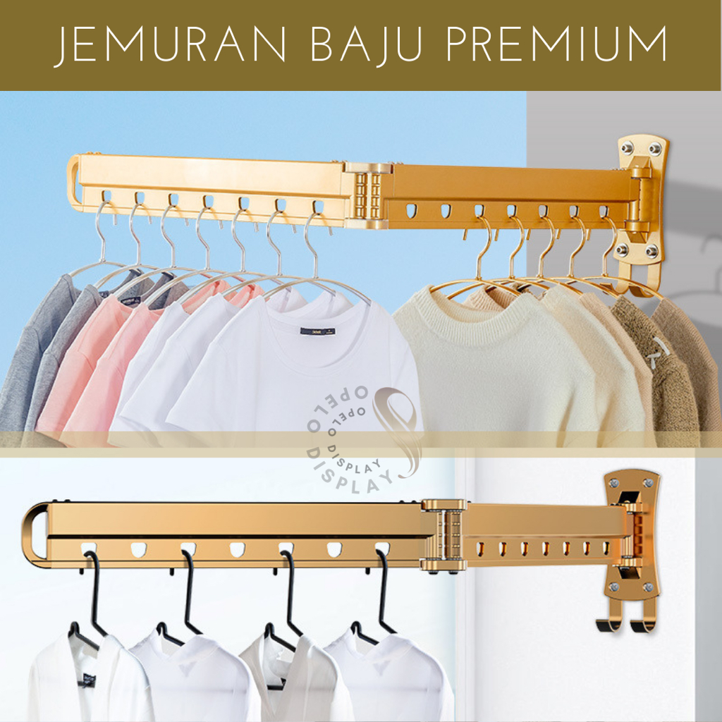 Jual GANTUNGAN JEMURAN DINDING MINIMALIS FOLDING CLOTHES HANGER RAK ...