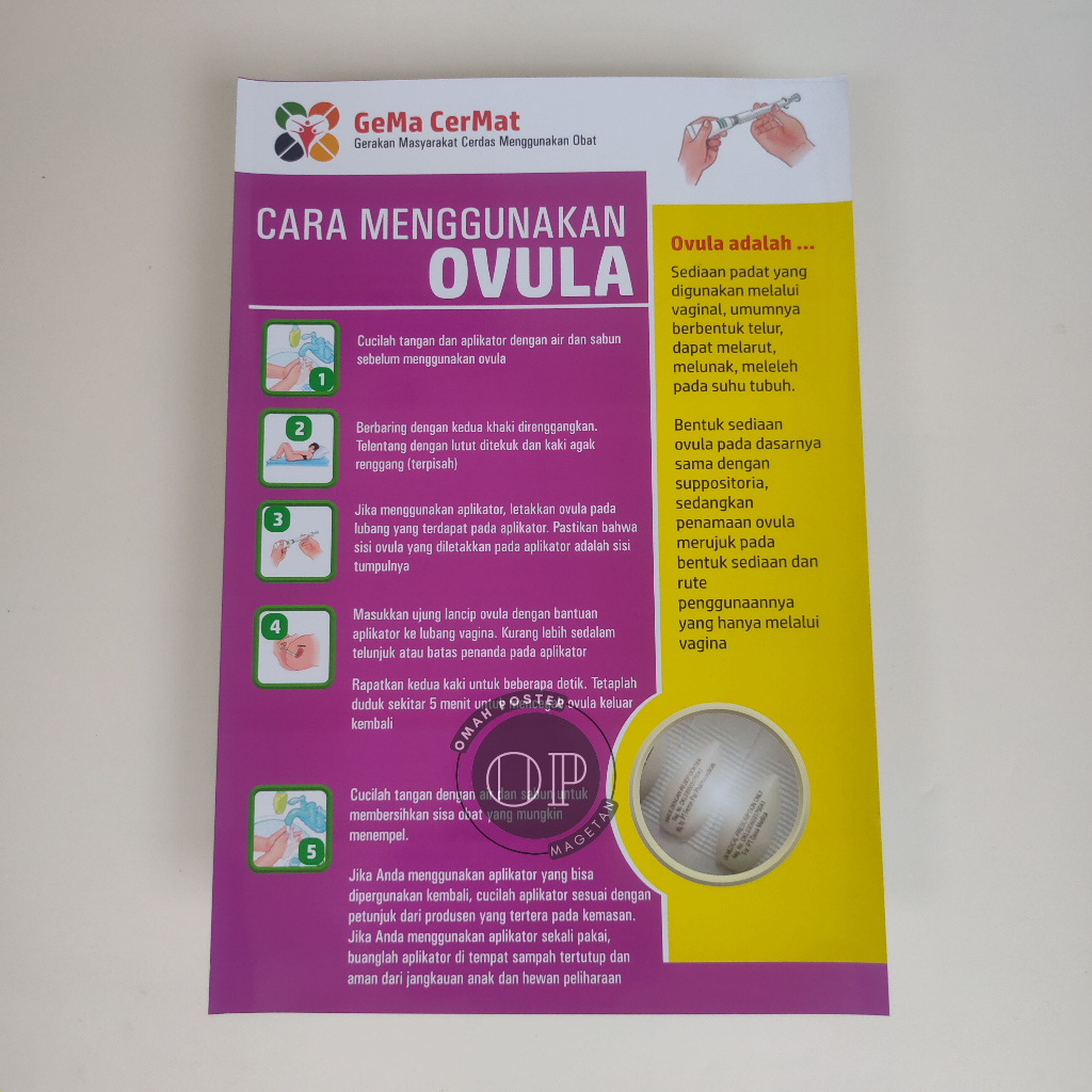 Jual Poster Cara Pemakaian Ovula - Poster Informasi Obat - Poster PIO ...