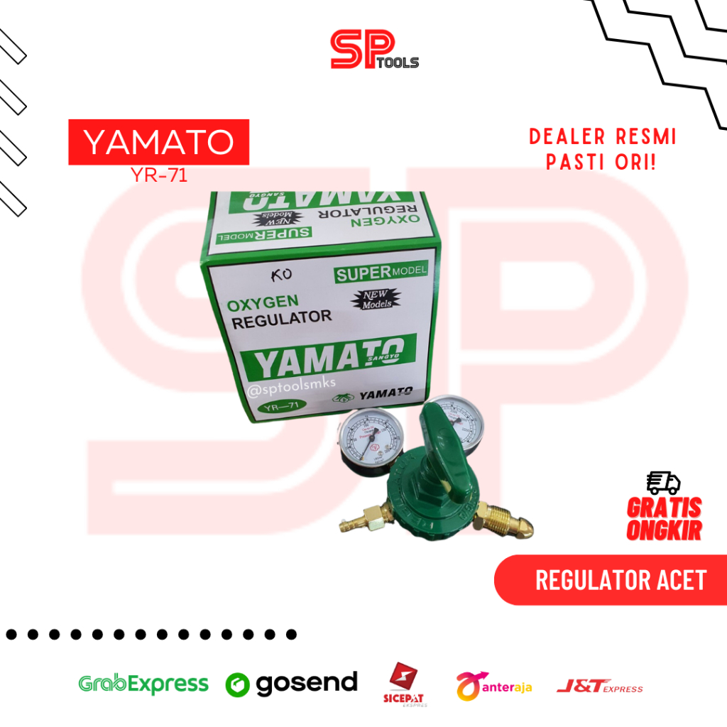 Jual REGULATOR LAS TABUNG ACET / ACETYLENE YAMATO YR-71 YR71 YR 71 | Shopee Indonesia