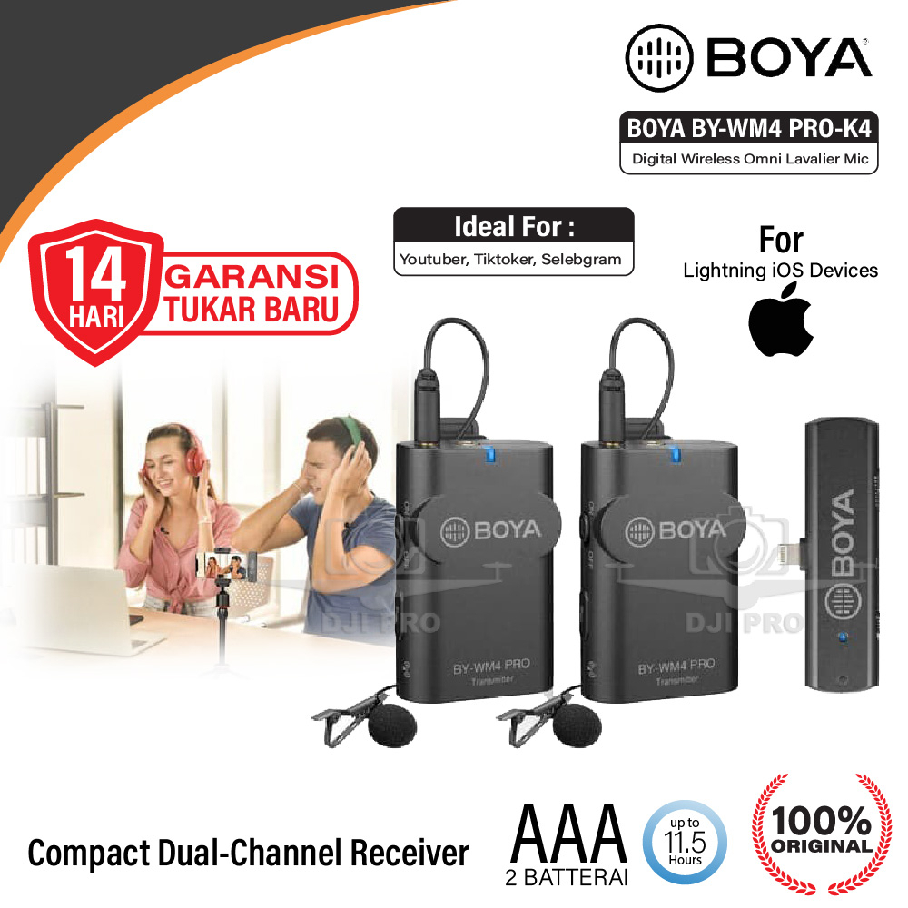 Jual BOYA BY-WM4 PRO-K4 Digital Wireless Omni Lavalier Mic WM4 PRO K4 ...