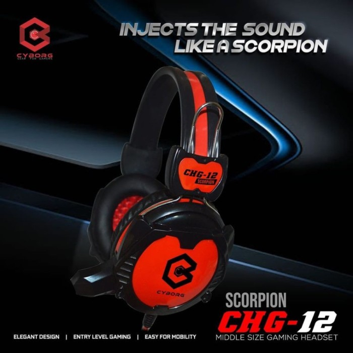 Jual Headset Gaming Cyborg CHG-12 Scrorpion Super Bass Best Sound ...