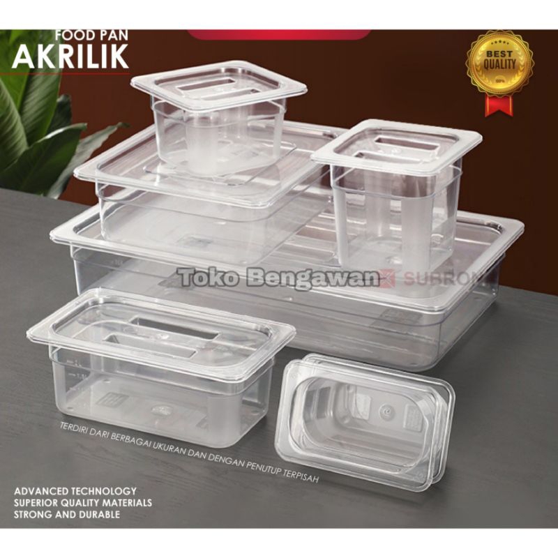 Jual SUBRON Gastronom Food Pan Akrilik 1/6 Kedalaman 6cm 10cm 15cm ...