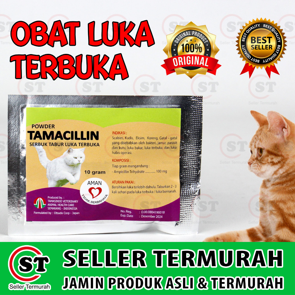 Jual TAMACILLIN - Obat Kucing Serbuk Tabur Luka Bakar Terbuka Operasi ...
