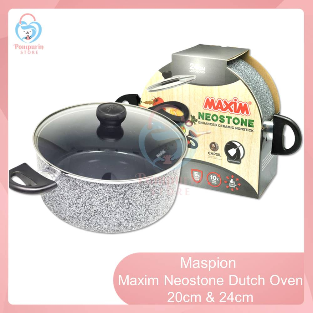 Jual Maspion Maxim Neostone Dutch Oven 20cm / 24cm (Panci Keramik + Tutup Kaca) Panci Masak ...
