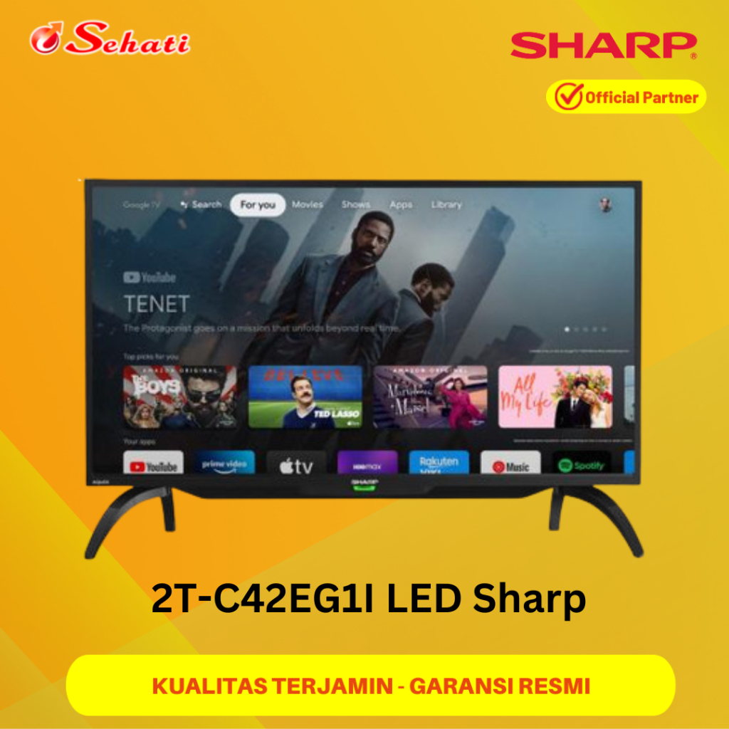 Jual LED TV Sharp 42 Inch 2T-C42EG1i/ 42EG1i Full HD Google TV -GARANSI RESMI | Shopee Indonesia