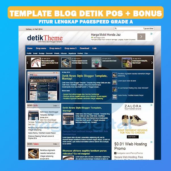 Jual Template blog mirip detikcom plus bonus | Shopee Indonesia