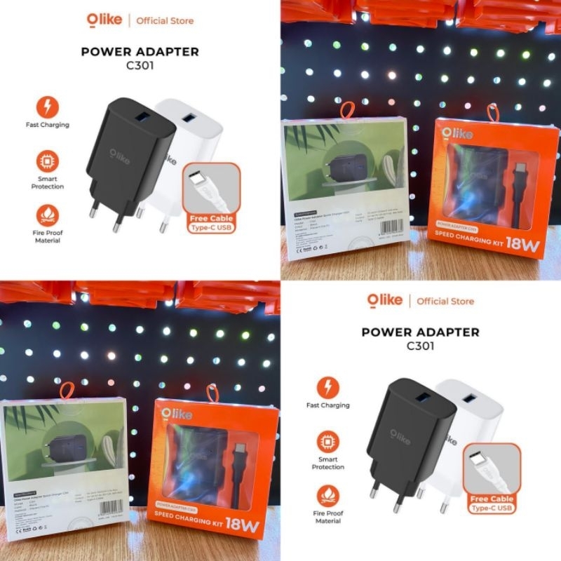 Jual Olike C301//C301C CHARGER / CAS OLIKE FAST CHARGING TYPE-C ...