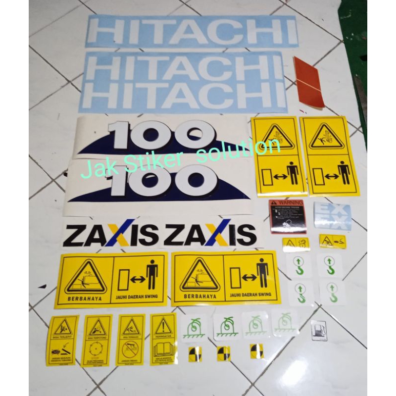 Jual Stiker Hitachi Zaxis 100 Sticker Alat Berat Excavator | Shopee ...