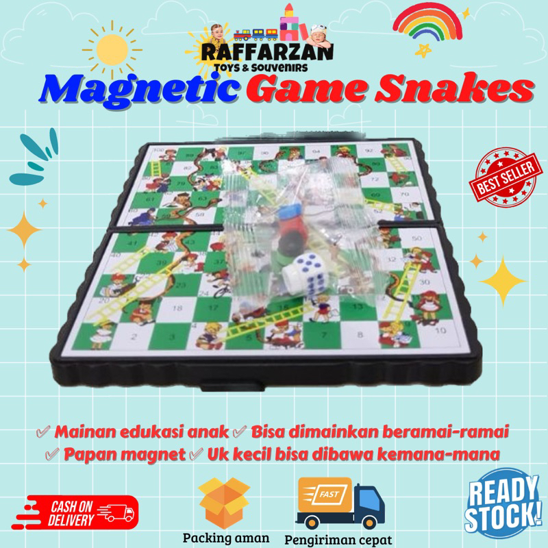 Jual Mainan Ular Tangga Magnet Papan Lipat Magnetic Game Snakes Mainan ...