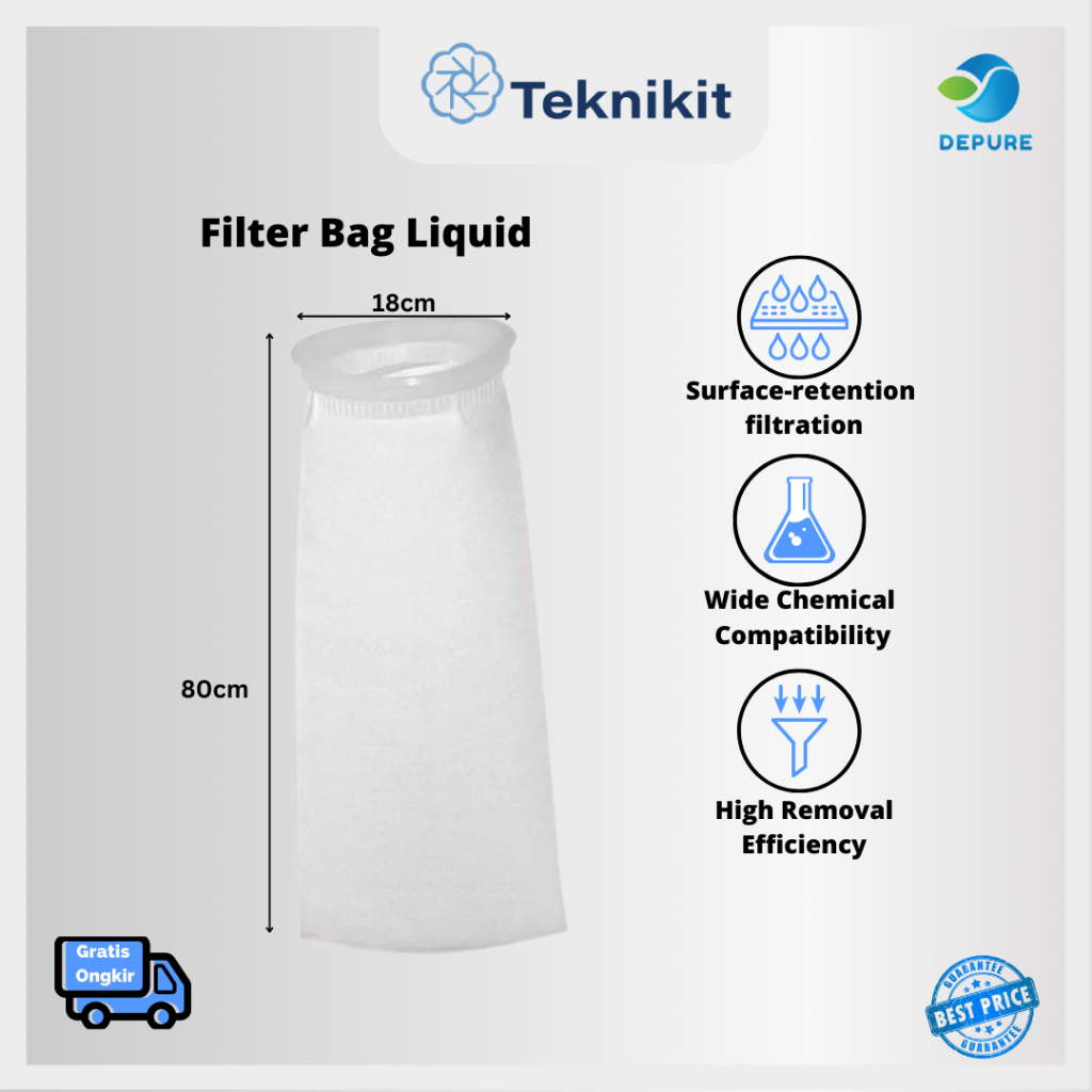 Jual Filter Bag Saringan Liquid 1, 5,10, 20, 25, 50, 100, 150 Micron (7 ...