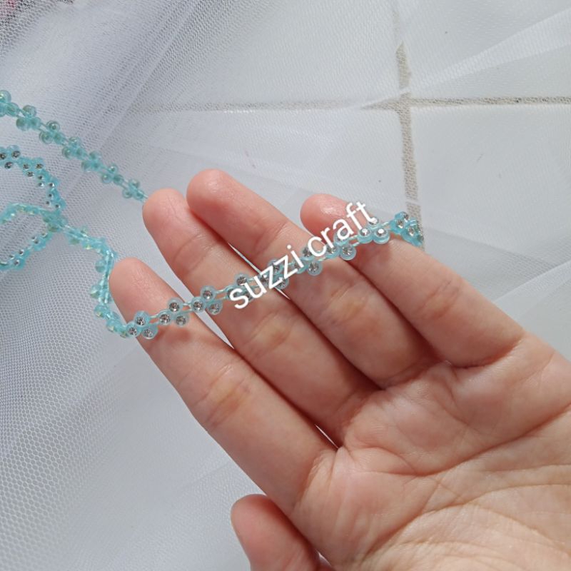 Jual 90cm parel isi diamond / diamond rangkai, payet 3 mata/ mata semut ...