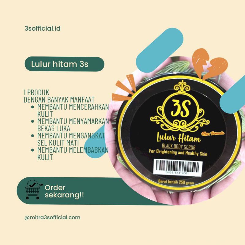 Jual LULUR HITAM 3S | Shopee Indonesia
