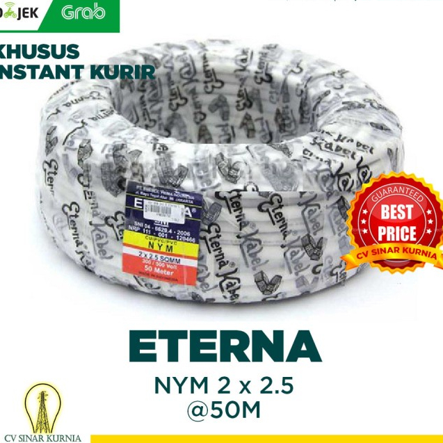 Jual Kabel Listrik ETERNA NYM 2x2.5 2x2,5 2 x 2.5 2 x 2,5 roll @50m SNI | Shopee Indonesia