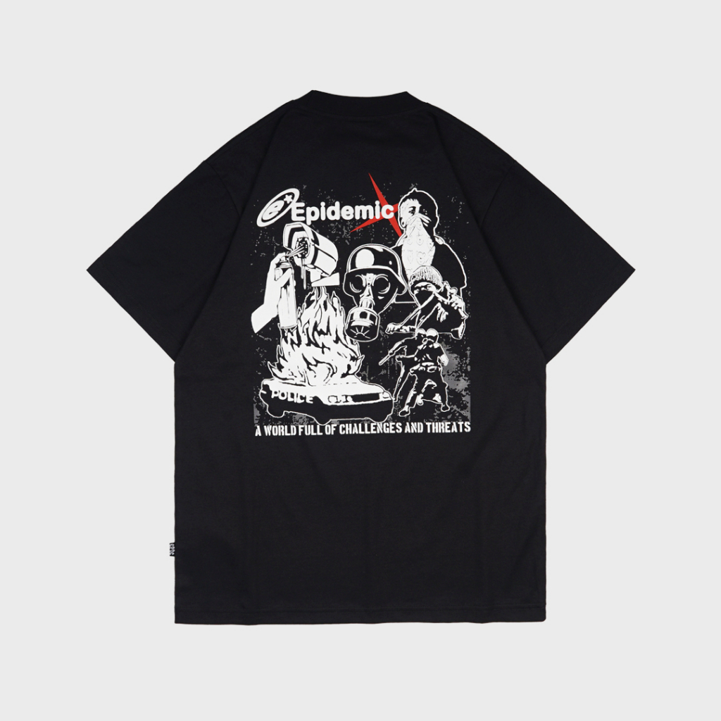 Jual Epidemic T-Shirt American Cotton 20s Threats Black | Shopee Indonesia