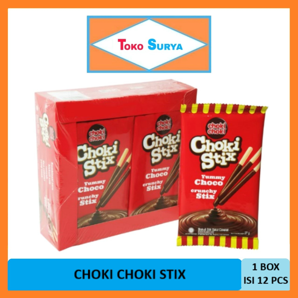 Jual Choki Choki Stix 12x24gr Biskuit Stik Salut Cokelat Mayora ...