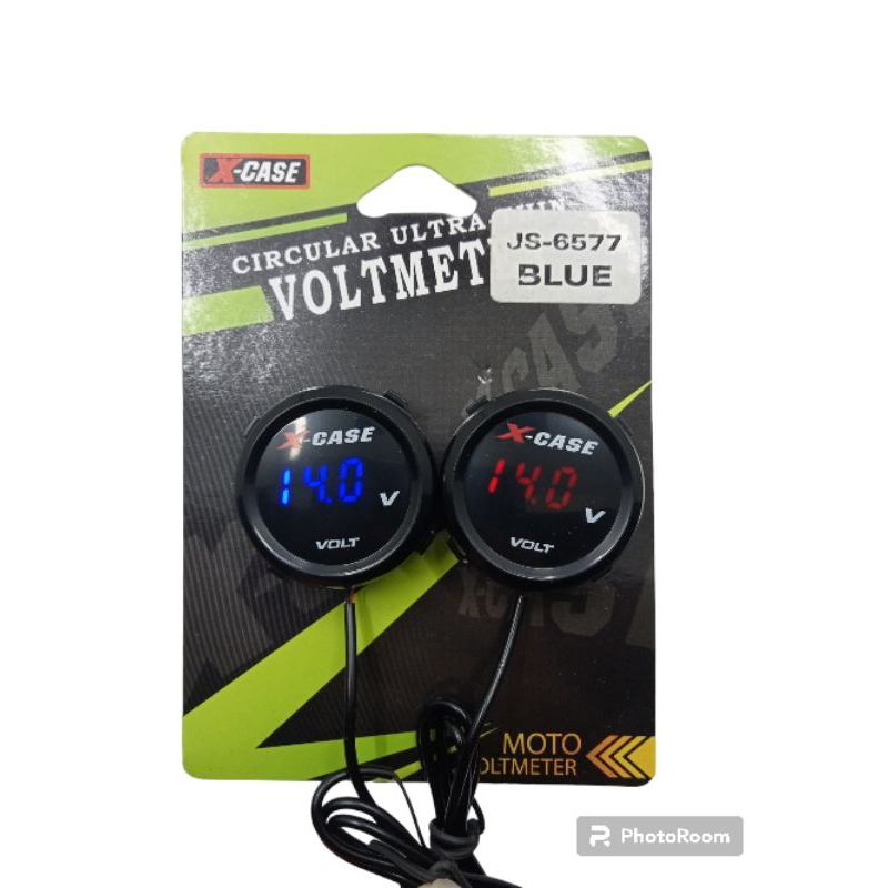 Jual voltmeter aki bulat volt meter pengukur aki digital bulat slim ...