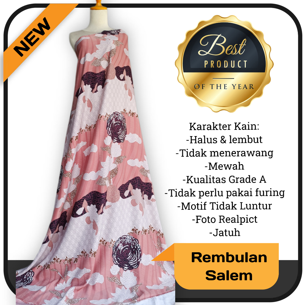 Jual Kain Mxmara Motif Rembulan Queenbee Harga setengah meter | Shopee ...