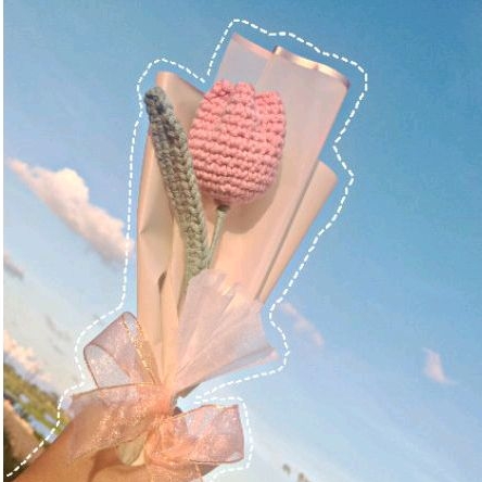 Jual [Single Tulip Bouquet] Buket Bunga Rajut - Kado/Souvenir Wisuda ...