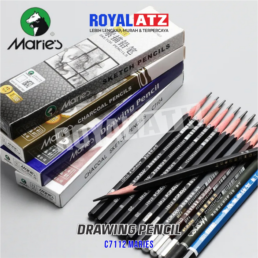 Jual Maries Drawing Sketch Pencil / Pensil Gambar Sketsa Maries C7112 - 12B | Shopee Indonesia