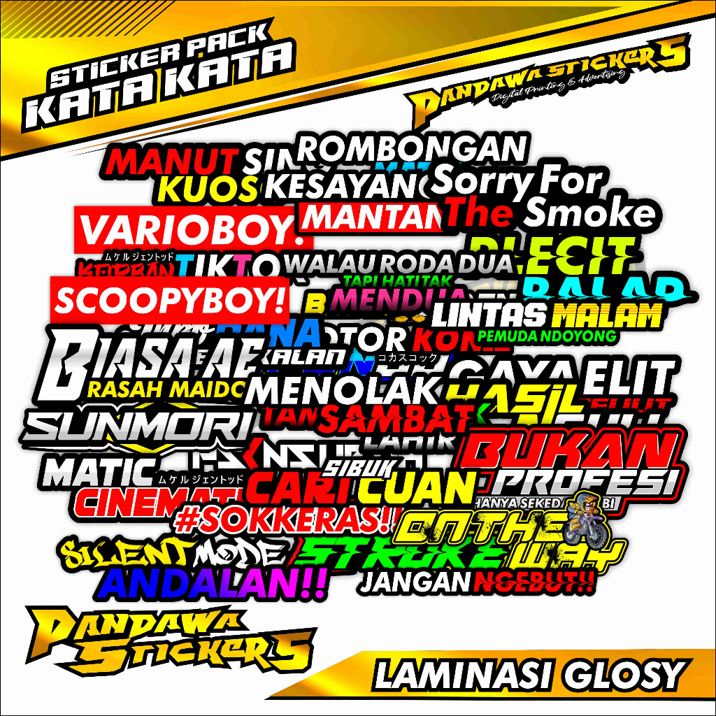 Jual STIKER PACK KATA KATA RACING / STIKER RACING TERBARU / STIKER MOTOR / STIKER HELM / STIKER ...