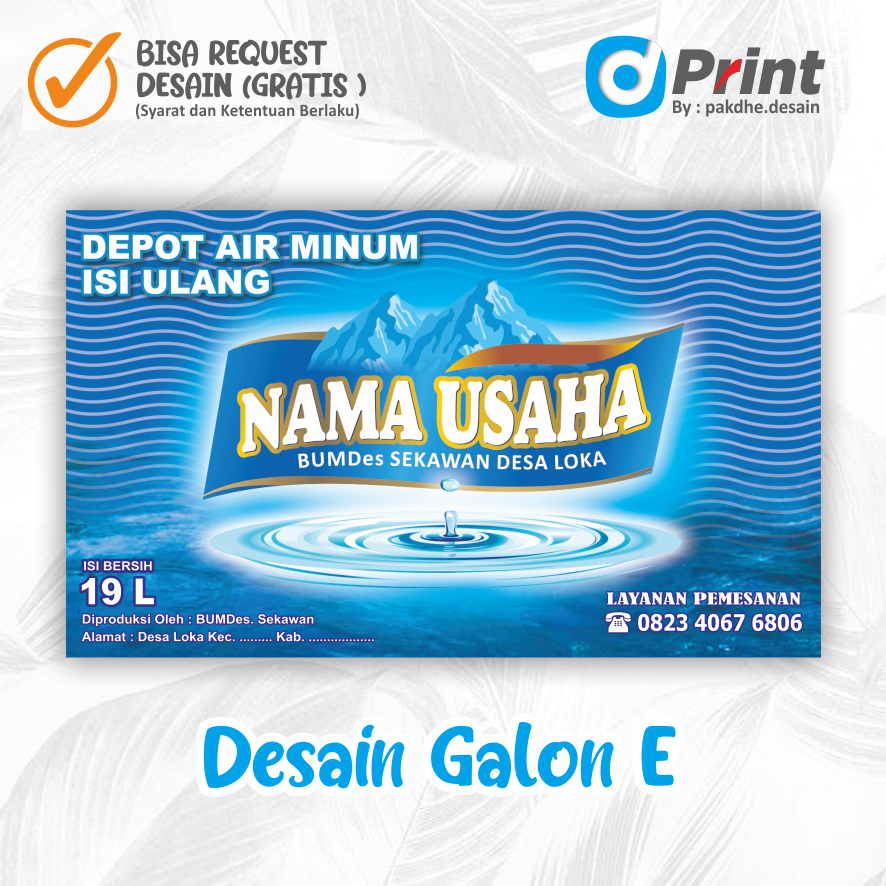 Jual LABEL GALON / STIKER GALON / PRODUK GALON / STIKER AIR MINERAL ...