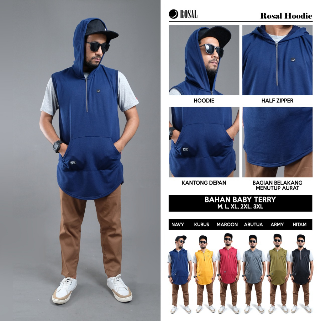 Jual Rompi Sholat Rosal Hoodie Baby Terry Kurta Indonesia | Shopee ...