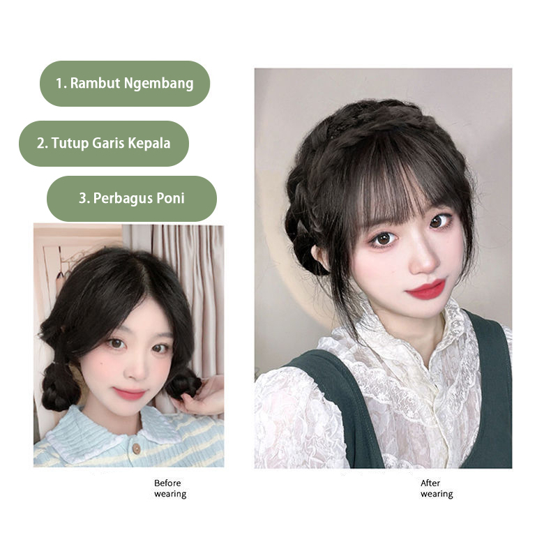 Jual AC092 Bando WIG Palsu Berupa Poni Sintetis Premium Extention Model ...