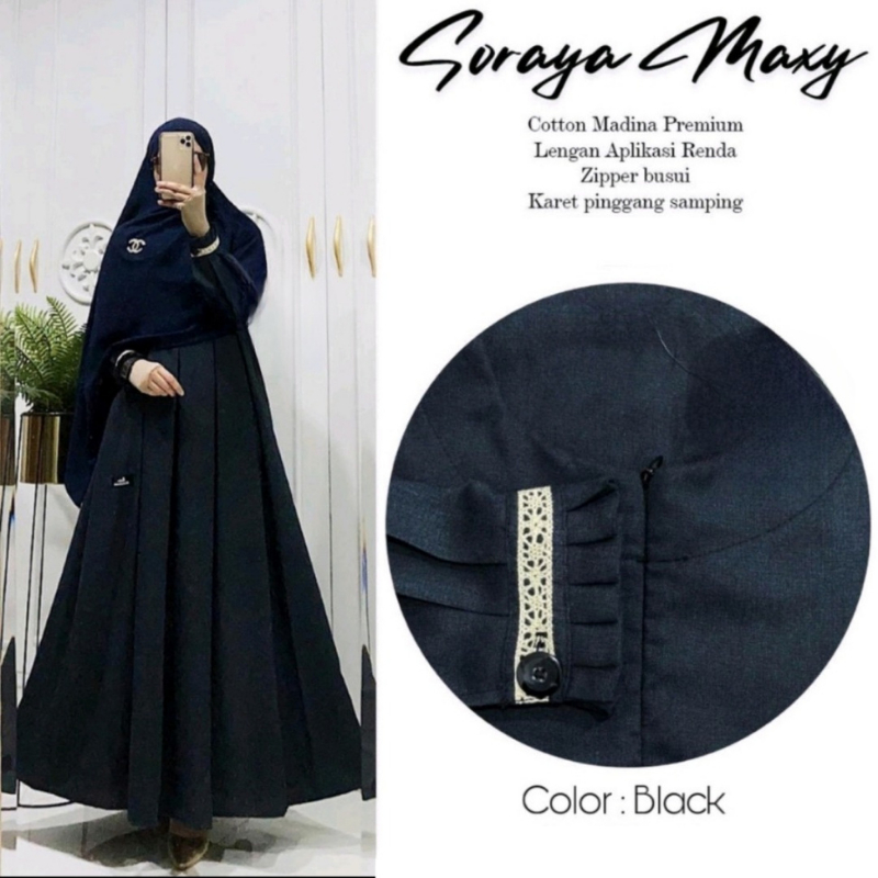 Jual Gamis Jumbo Soraya Maxy Katun Madinah ld 120 ld 130 Baju Gamis ...