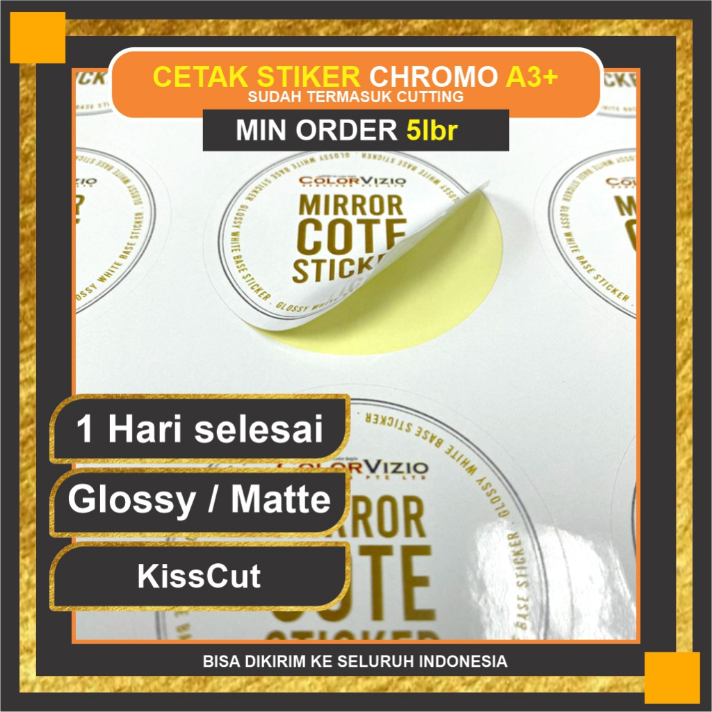 Jual Stiker Chromo label custom Print & Cut logo kemasan Minimal Order ...