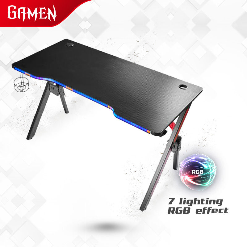 Jual GAMEN Gaming Table Battle Desk RGB Black / Meja Komputer / Meja ...